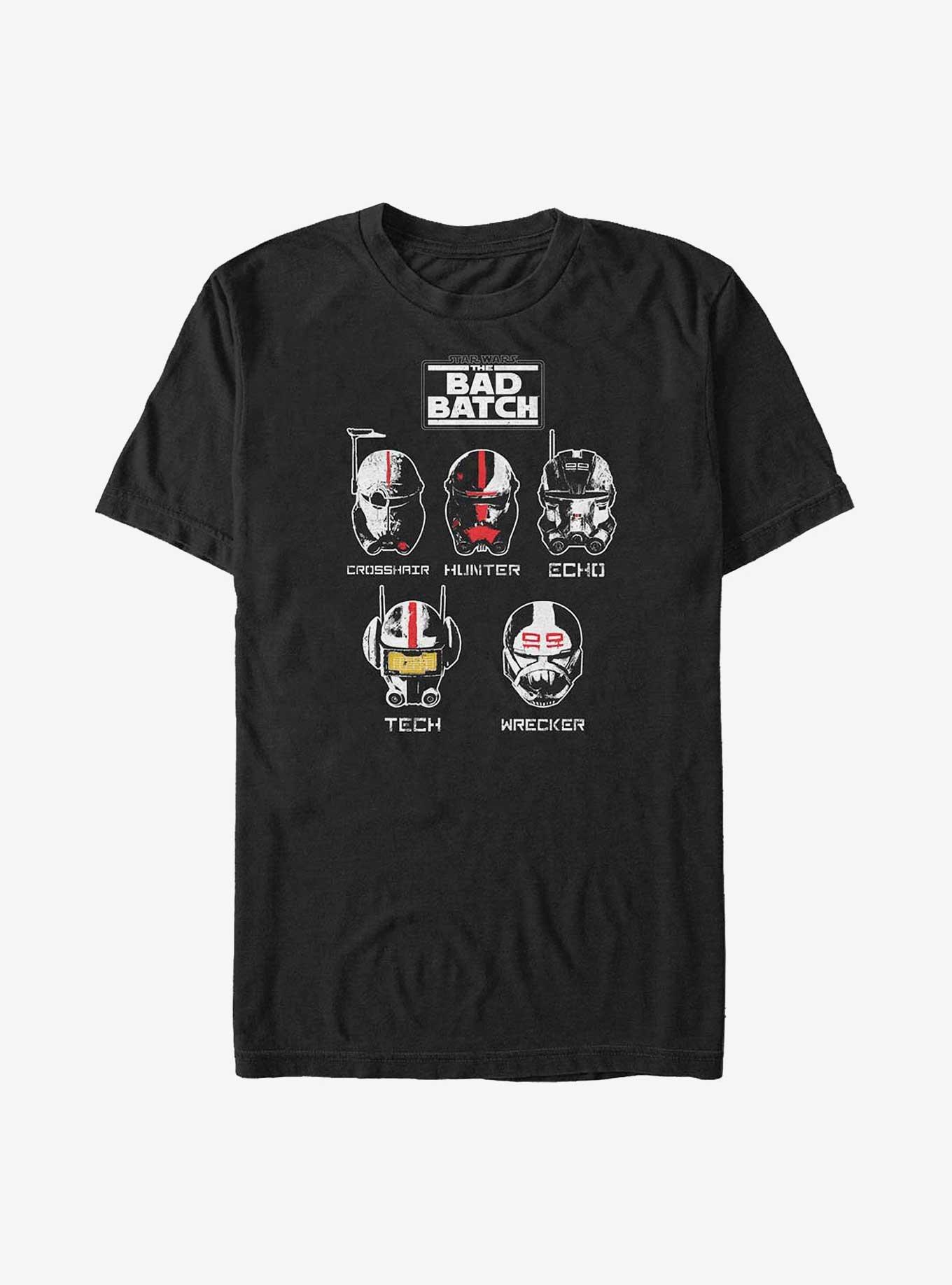 Star Wars: The Bad Batch Helmet Group Big & Tall T-Shirt - BLACK | BoxLunch