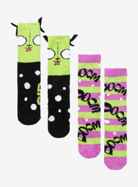 Invader Zim Gir Doom Fuzzy Socks 2 Pair Hot Topic