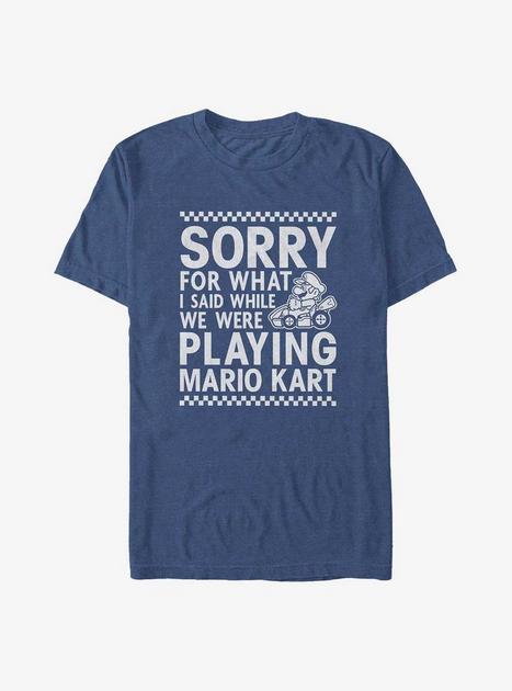 Mario Sorry For What I Said Mario Kart Big & Tall T-Shirt - BLUE | BoxLunch