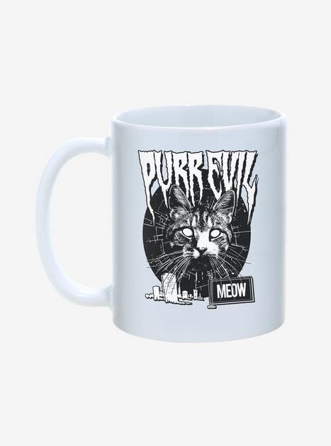 Purr Evil Meow Cemetery Mug 11oz - WHITE | Hot Topic