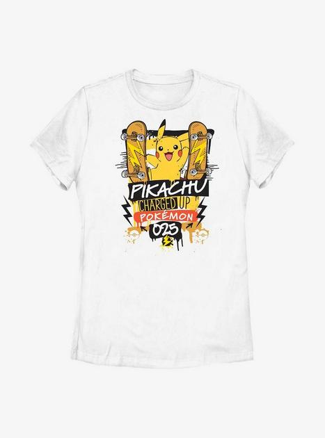 Pokemon Pikachu Charge Up Womens T-Shirt - WHITE | BoxLunch