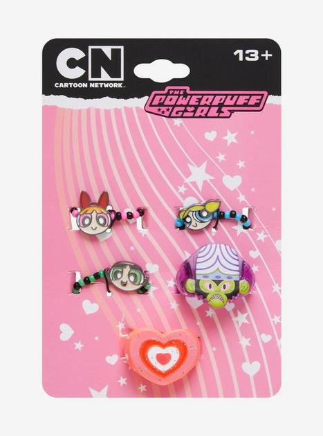The Powerpuff Girls Beaded & Acrylic Icon Ring Set | Hot Topic