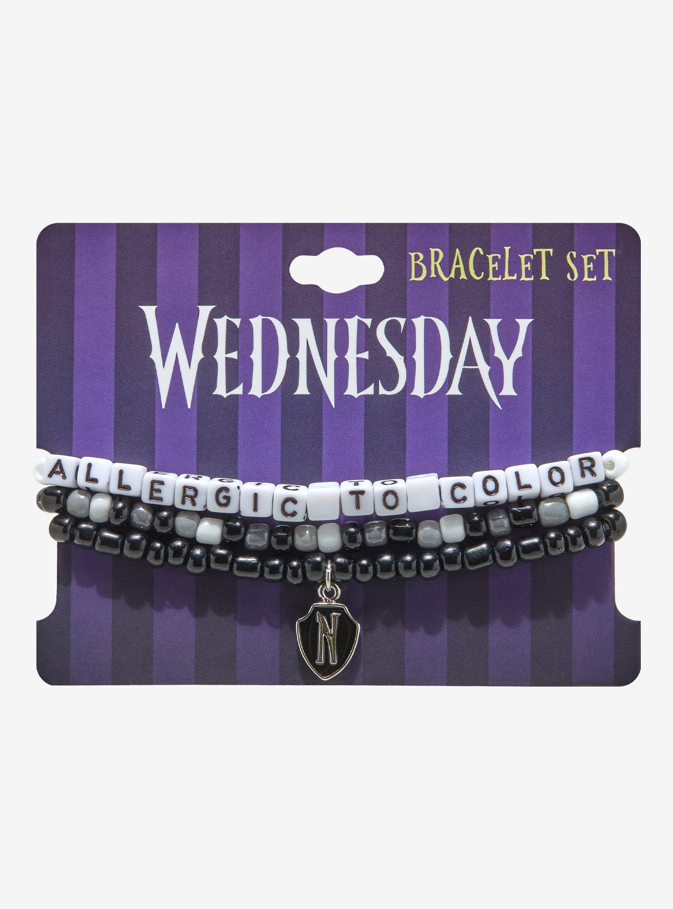 Wednesday Monochrome Beaded Bracelet Set | Hot Topic