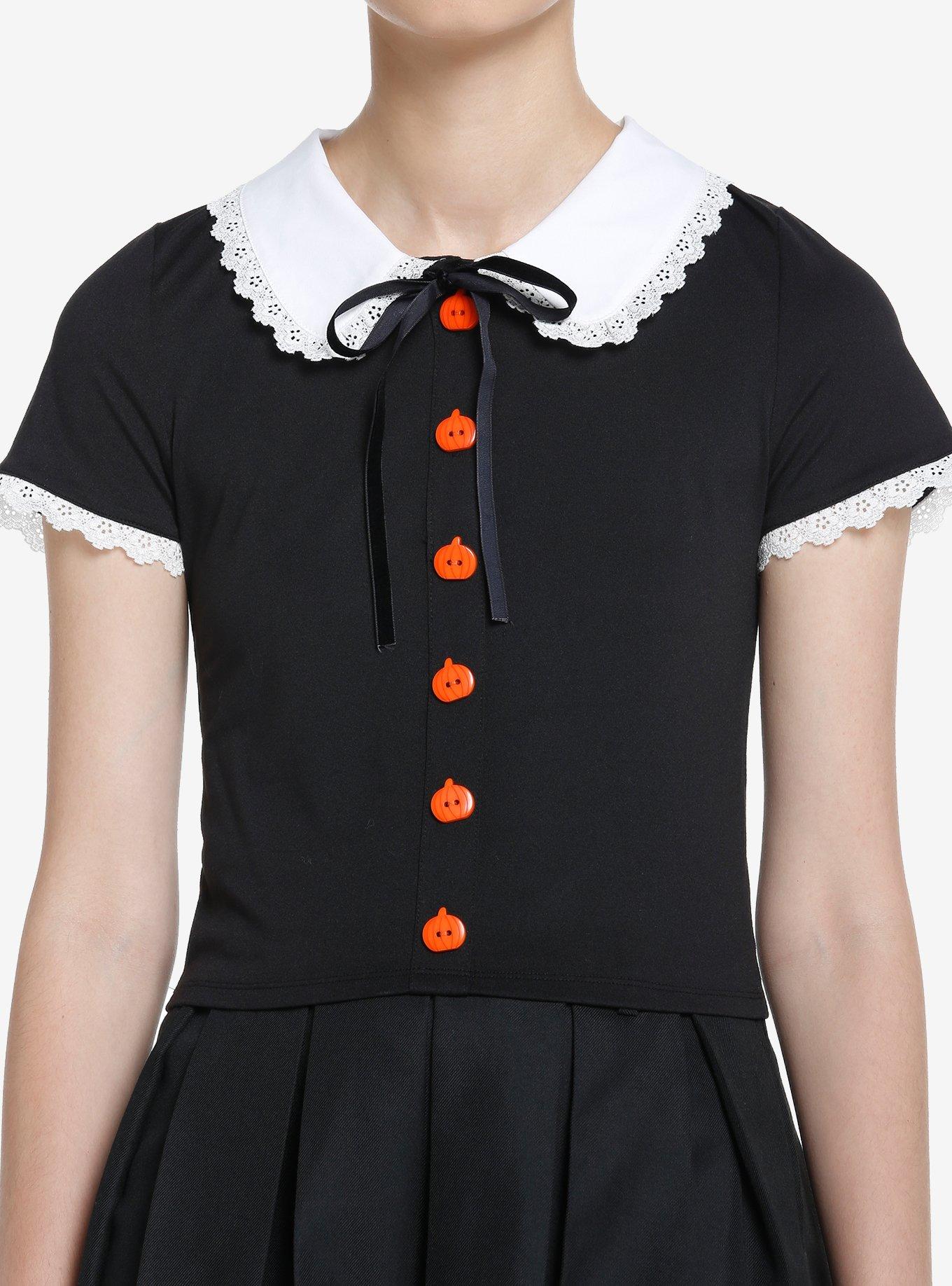 Sweet Society Pumpkin Collared Girls Top | Hot Topic
