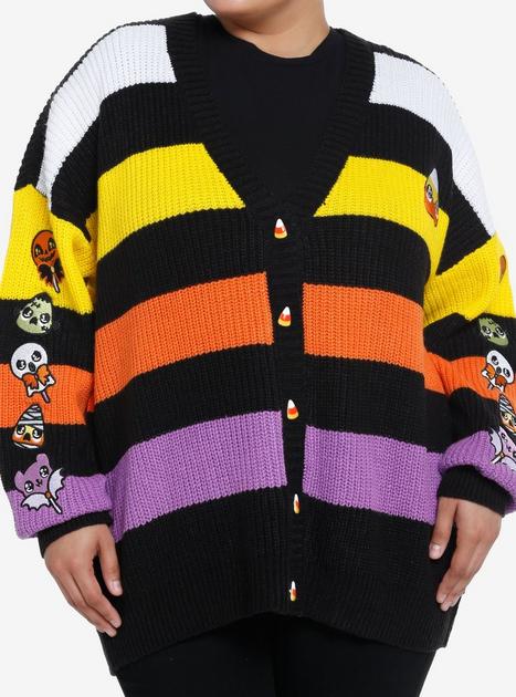 Sweet Society Kawaii Halloween Candy Stripe Girls Cardigan Plus Size ...