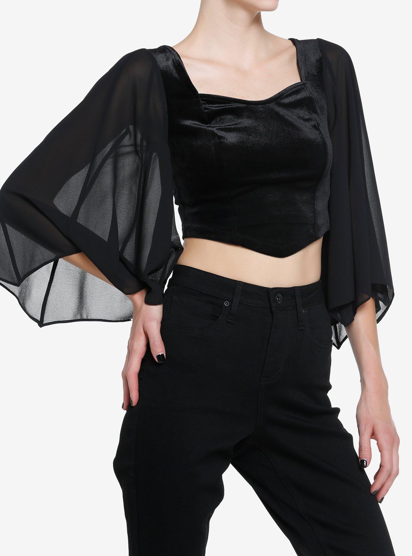 Cosmic Aura Black Bat Wing Girls Corset Top | Hot Topic