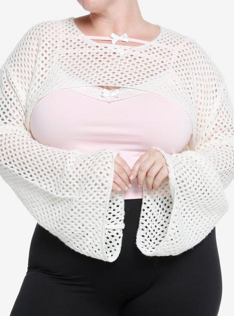 Cream White Bolero Girls Crop Shrug Plus Size | Hot Topic