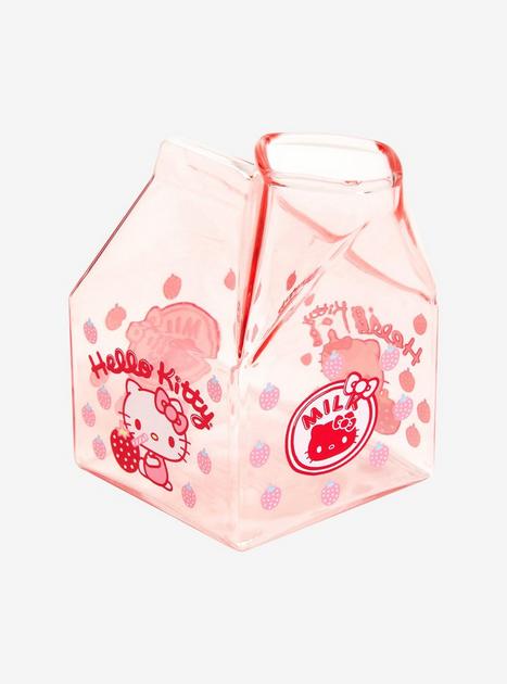 Hello Kitty Strawberry Glass Milk Carton | BoxLunch