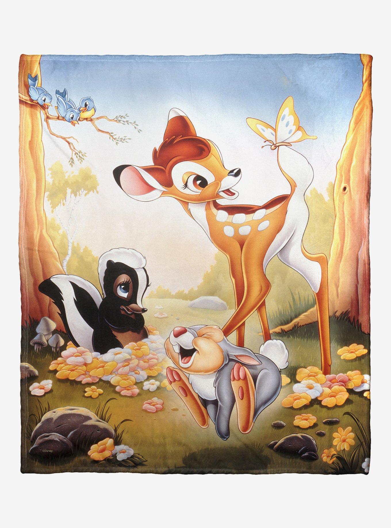 Disney Bambi 80th Celebration Forest Poster Throw Blanket Hot Topic