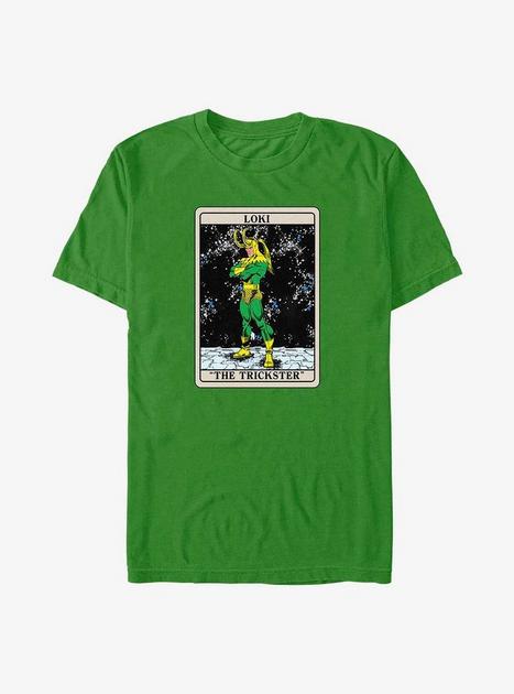 Marvel Loki The Trickster Card T-Shirt - GREEN | Hot Topic