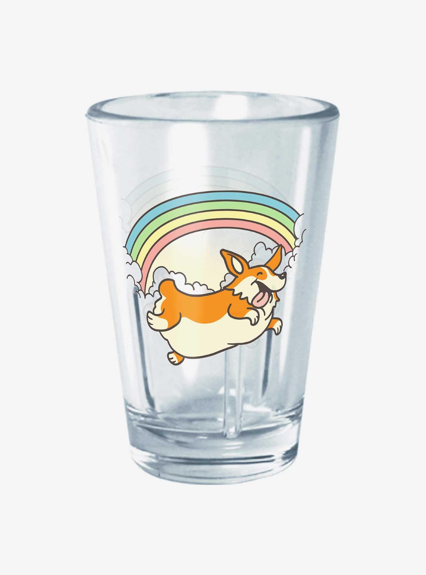 Hot Topic Corgi Rainbow Jump Mini Glass - CLEAR | Hot Topic