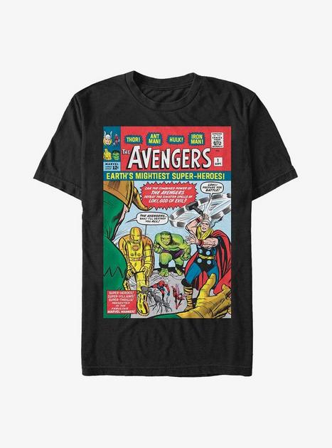 Marvel Avengers Original Avengers Cover T-Shirt - BLACK | BoxLunch