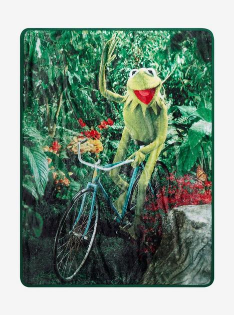 Disney The Muppets Kermit Bike Throw Blanket | Hot Topic
