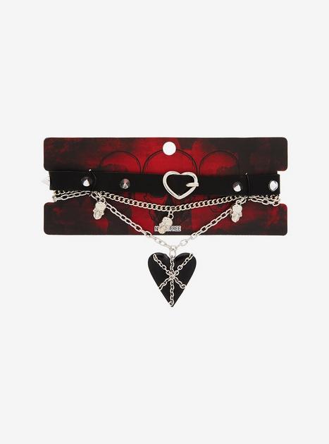 Heart Buckle Chain Choker Necklace Set | Hot Topic