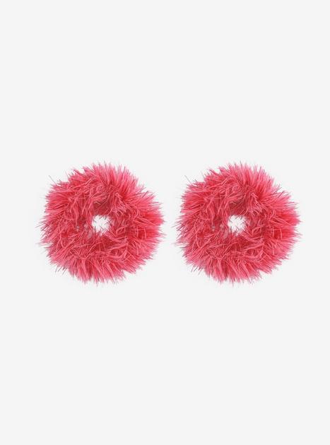 Sweet Society Hot Pink Fuzzy Scrunchie Set | Hot Topic