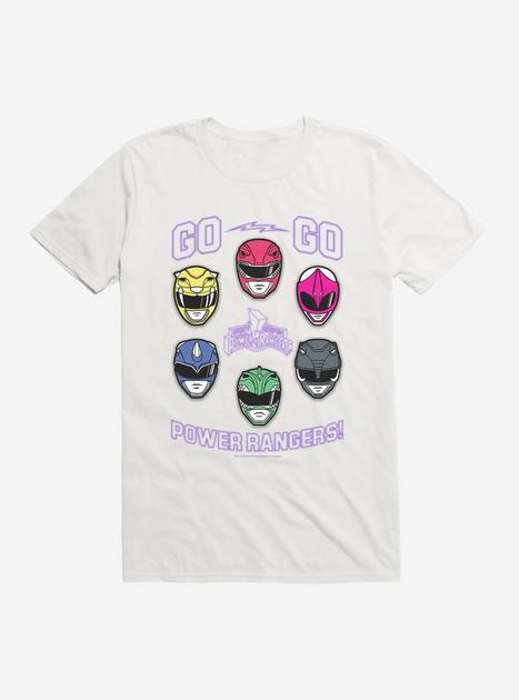 Mighty Morphin Power Rangers Go Go Power Rangers Helmets T-Shirt ...