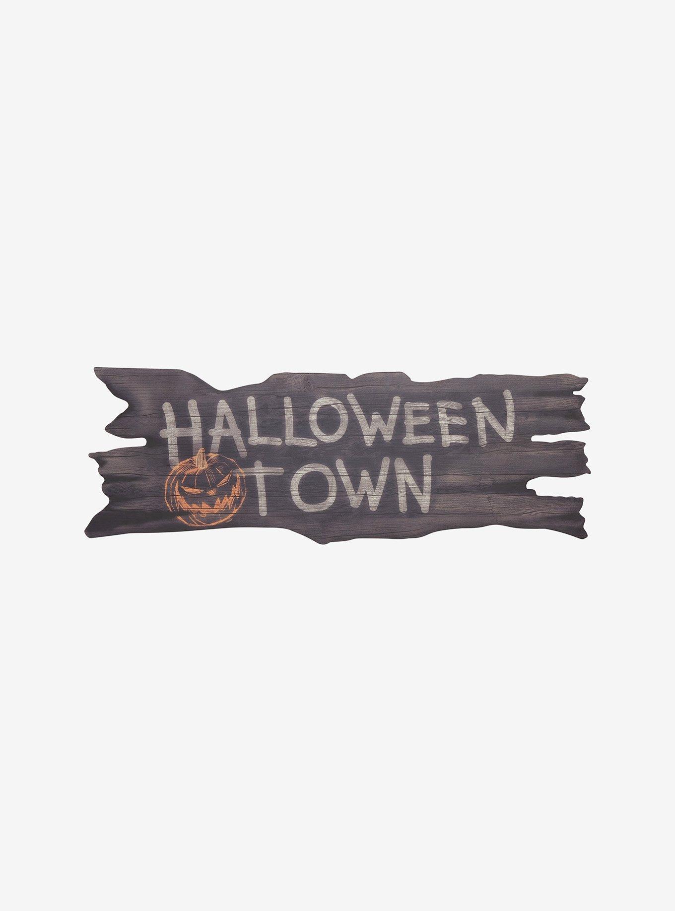 The Nightmare Before Christmas Halloween Town Sign Wooden Wall Art ...