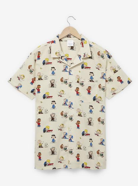 Peanuts Characters Allover Print Woven Button-Up - BoxLunch Exclusive ...