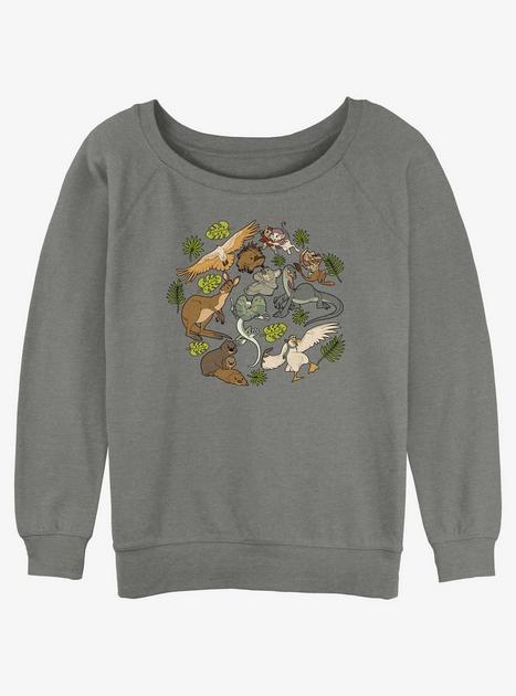 Disney The Rescuers Down Under Wildlife Girls Slouchy Sweatshirt - GREY ...