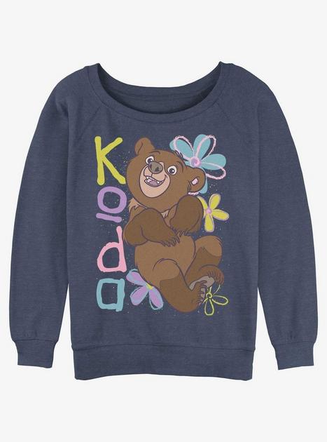 Disney Brother Bear Flower Power Koda Womens Slouchy Sweatshirt - BLUE ...