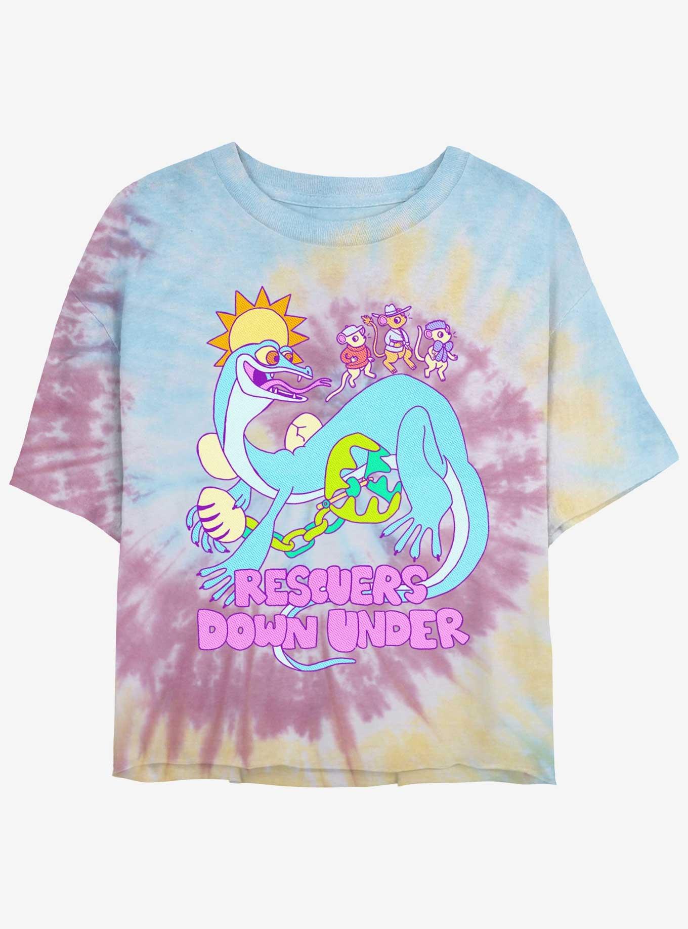 Disney The Rescuers Down Under Joanna The Goanna Tie Dye Womens Crop T