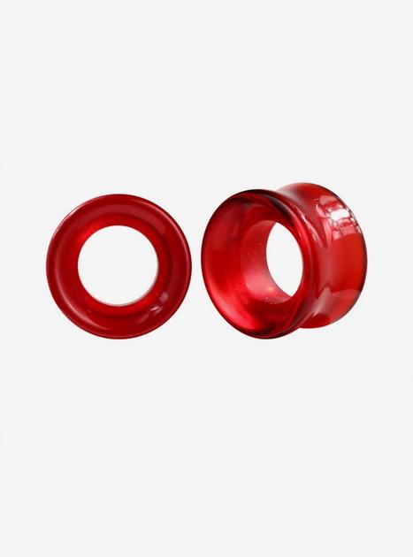 Glass Red Eyelet Plug 2 Pack | Hot Topic