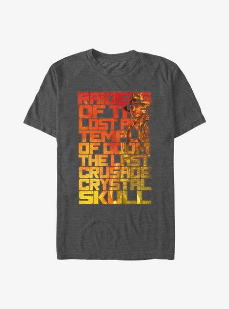 Indiana Jones Movie Titles T-Shirt - GREY | Hot Topic