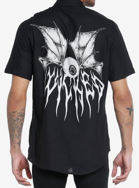 Wicked Bat Eyeball Woven Button-Up | Hot Topic