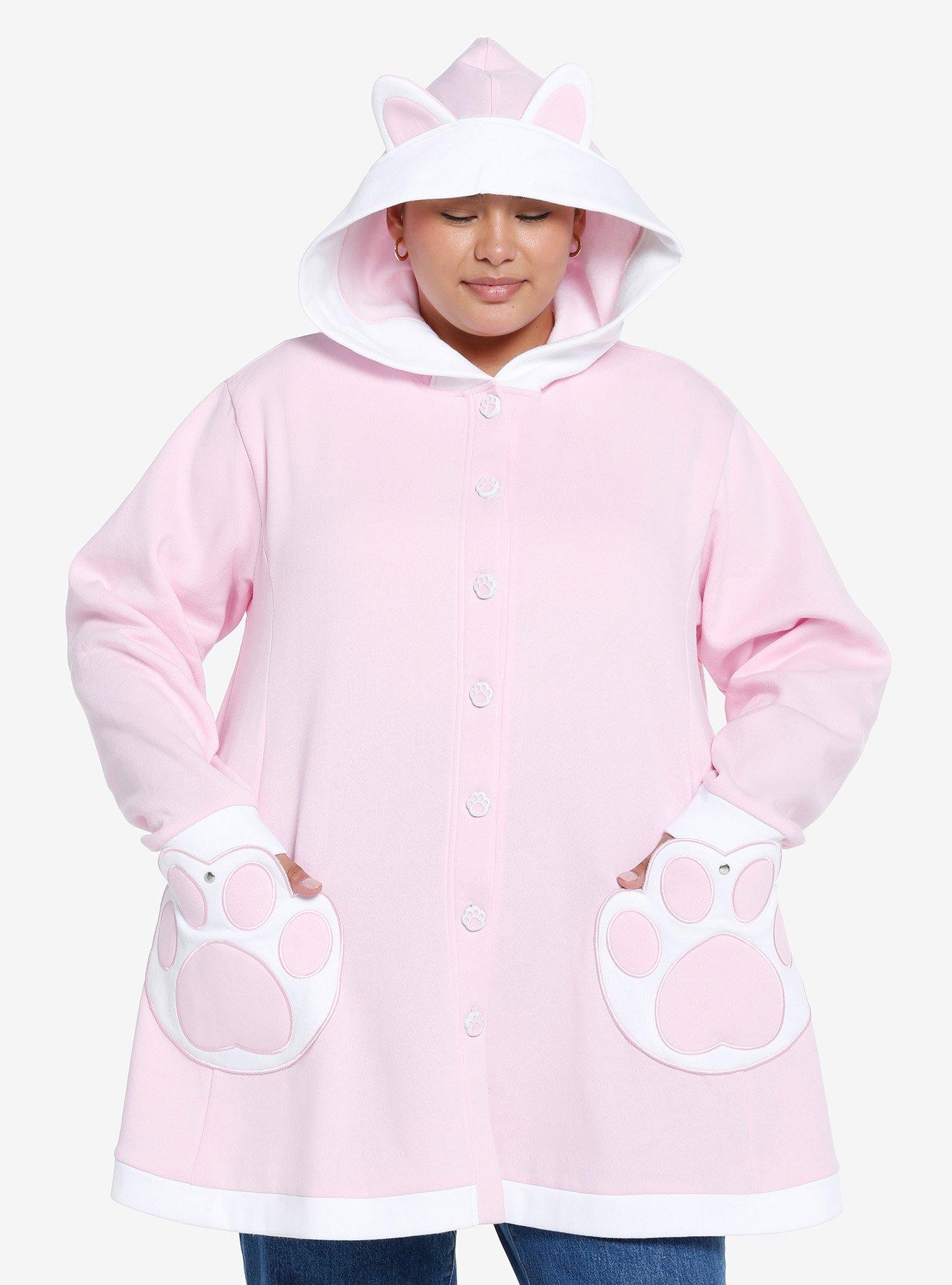 Sweet Society Kawaii Pastel Pink Cat Girls Hoodie Plus Size | Hot Topic