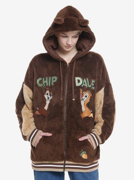 Disney Chip 'N' Dale Fuzzy Girls Oversized Hoodie | Hot Topic