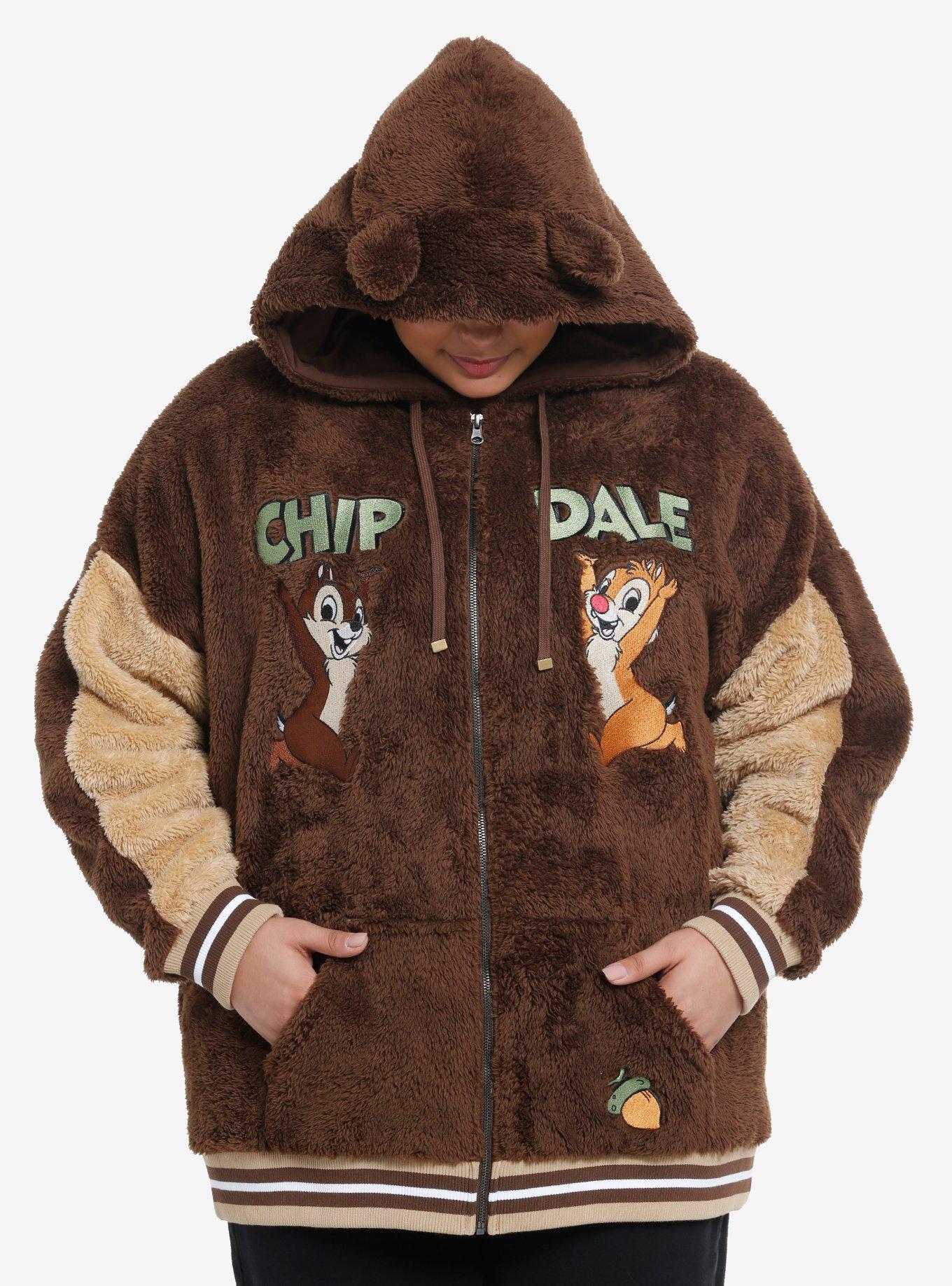 Disney Chip N Dale Fuzzy Girls Oversized Hoodie Plus Size Hot Topic