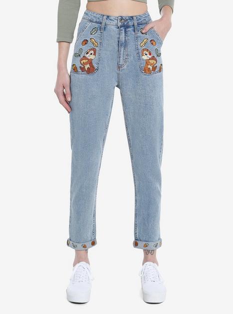 Disney Chip 'N' Dale Embroidered Mom Jeans | Hot Topic