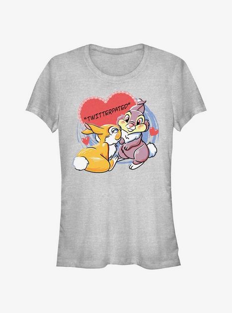 Disney Bambi Thumper Loves Miss Bunny Twitterpated Girls T-Shirt - GREY ...