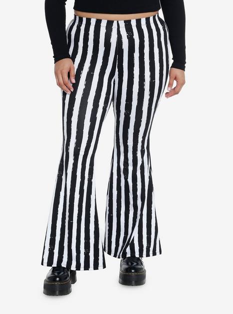 Cosmic Aura Black And White Stripe Girls Flare Pants Plus Size Hot Topic