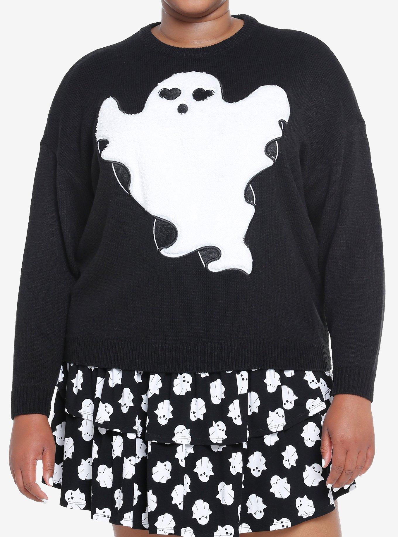 Sweet Society Kawaii Ghost Girls Knit Sweater Plus Size | Hot Topic