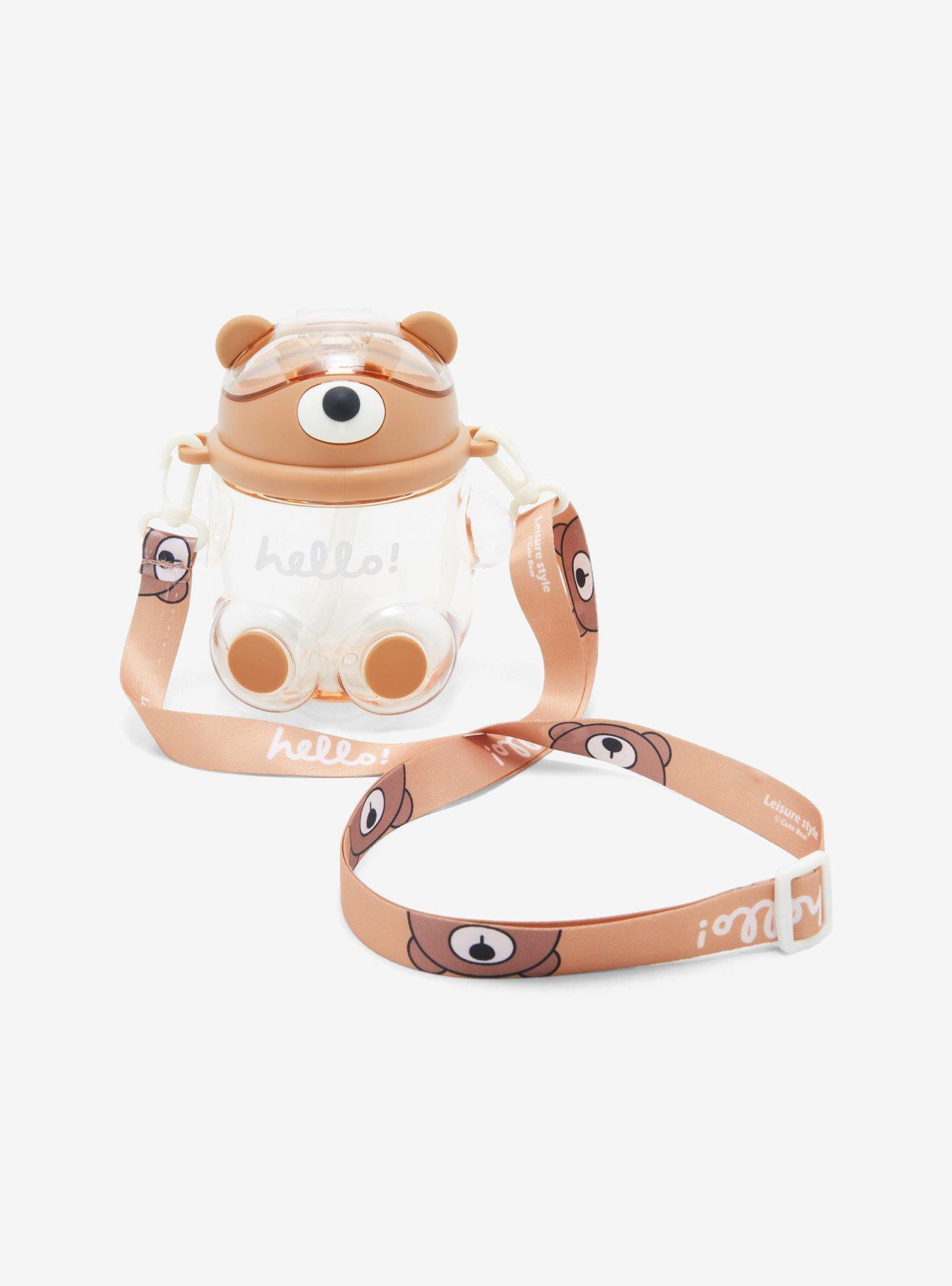 Teddy Bear Acrylic Water Bottle With Strap | Hot Topic