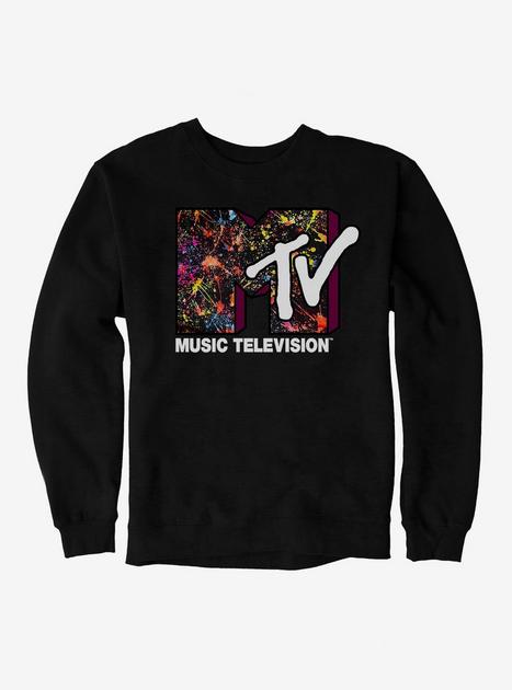 MTV Paint Splatter Logo Sweatshirt - BLACK | BoxLunch