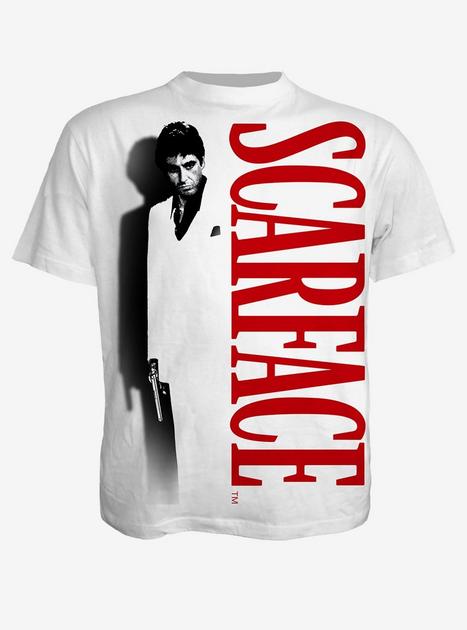 Spiral Scarface Shadow Front Print T-Shirt White | Hot Topic