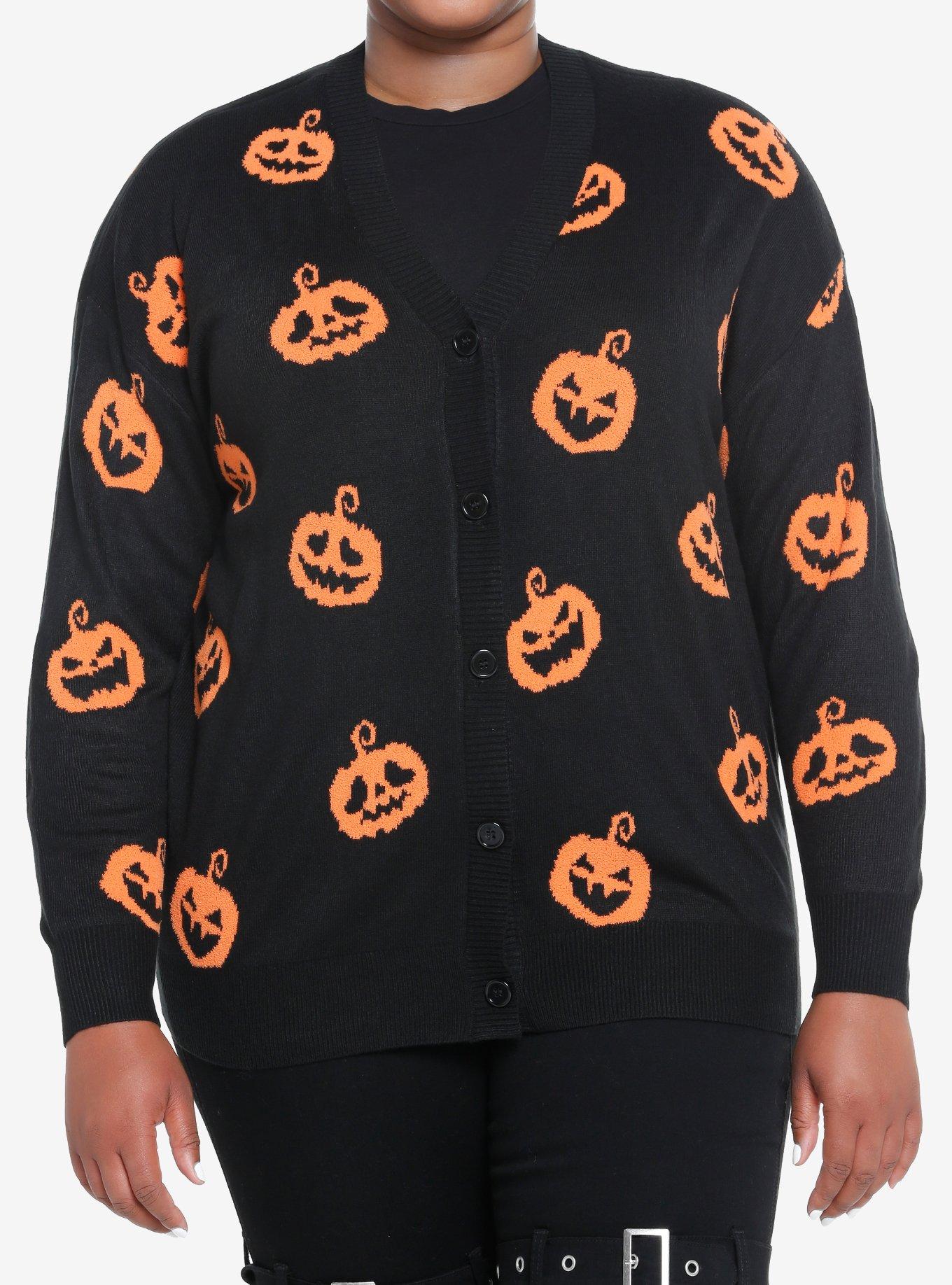 Social Collision Black & Orange Pumpkin Girls Cardigan Plus Size | Hot ...