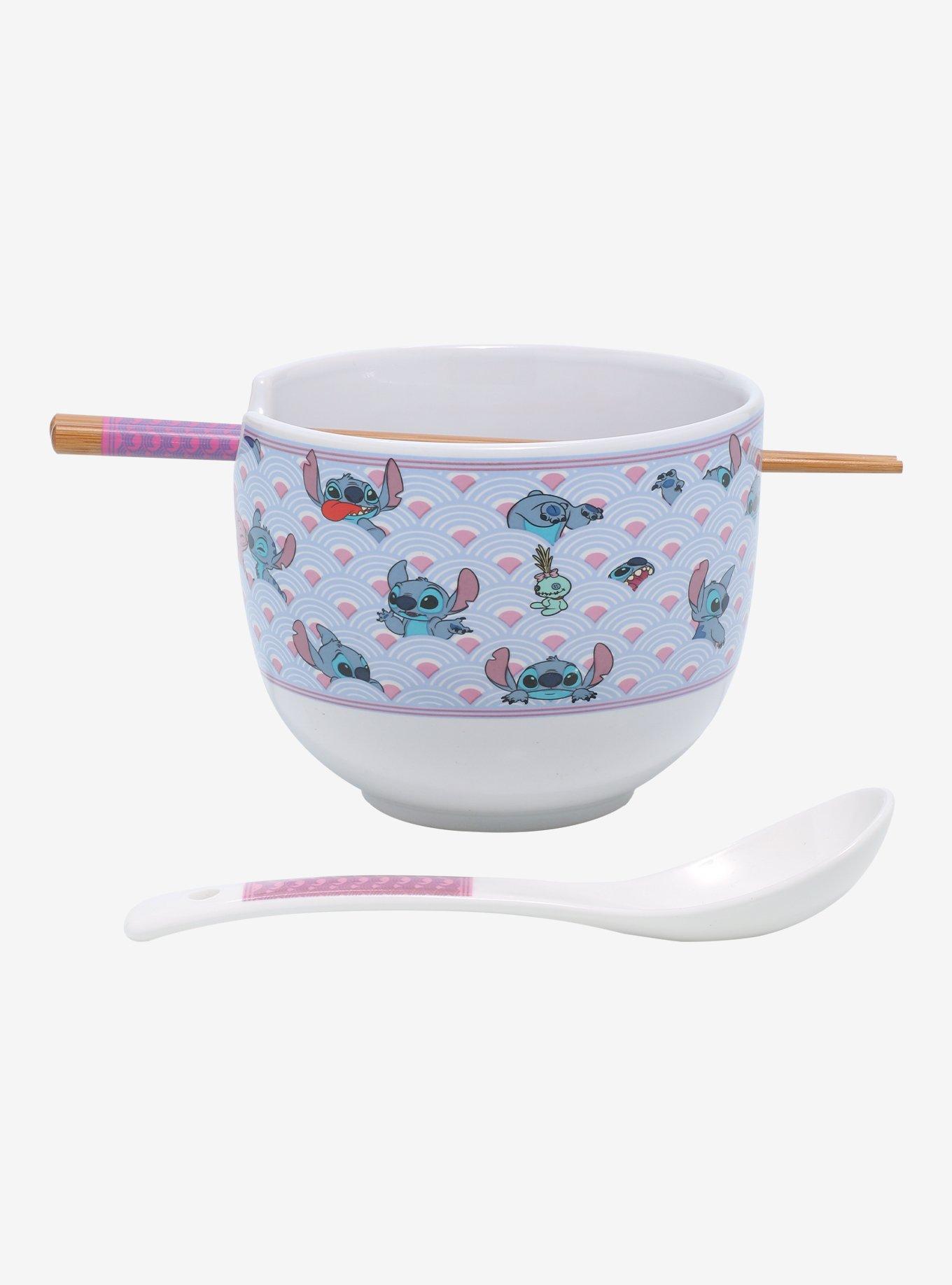 Disney Lilo & Stitch Scrump & Stitch Ramen Bowl With Chopsticks & Spoon ...