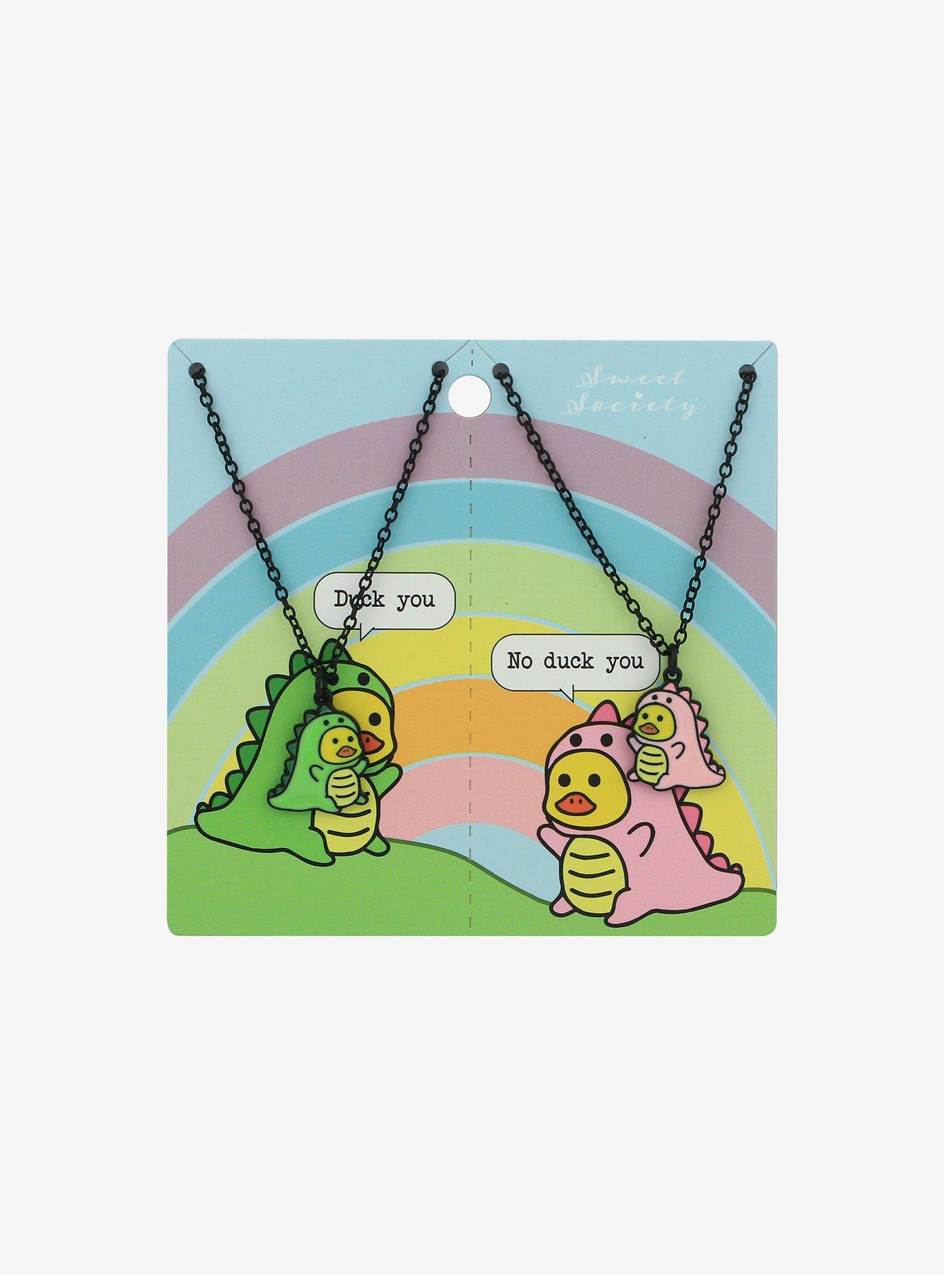 Sweet Society Duck Dino Best Friend Pendant Necklace Set | Hot Topic
