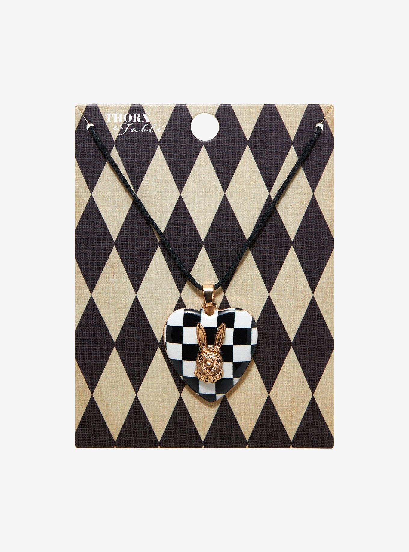 Thorn & Fable Checker Rabbit Guitar Pick Necklace | Hot Topic