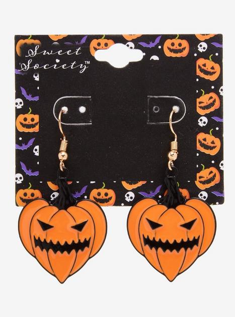 Sweet Society Scary Pumpkin Drop Earrings | Hot Topic