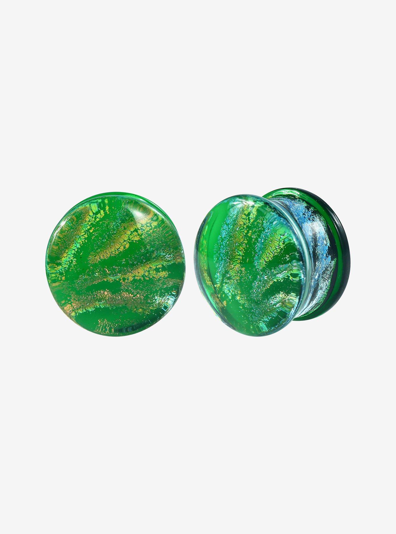 Glass Green Swirl Plug 2 Pack | Hot Topic