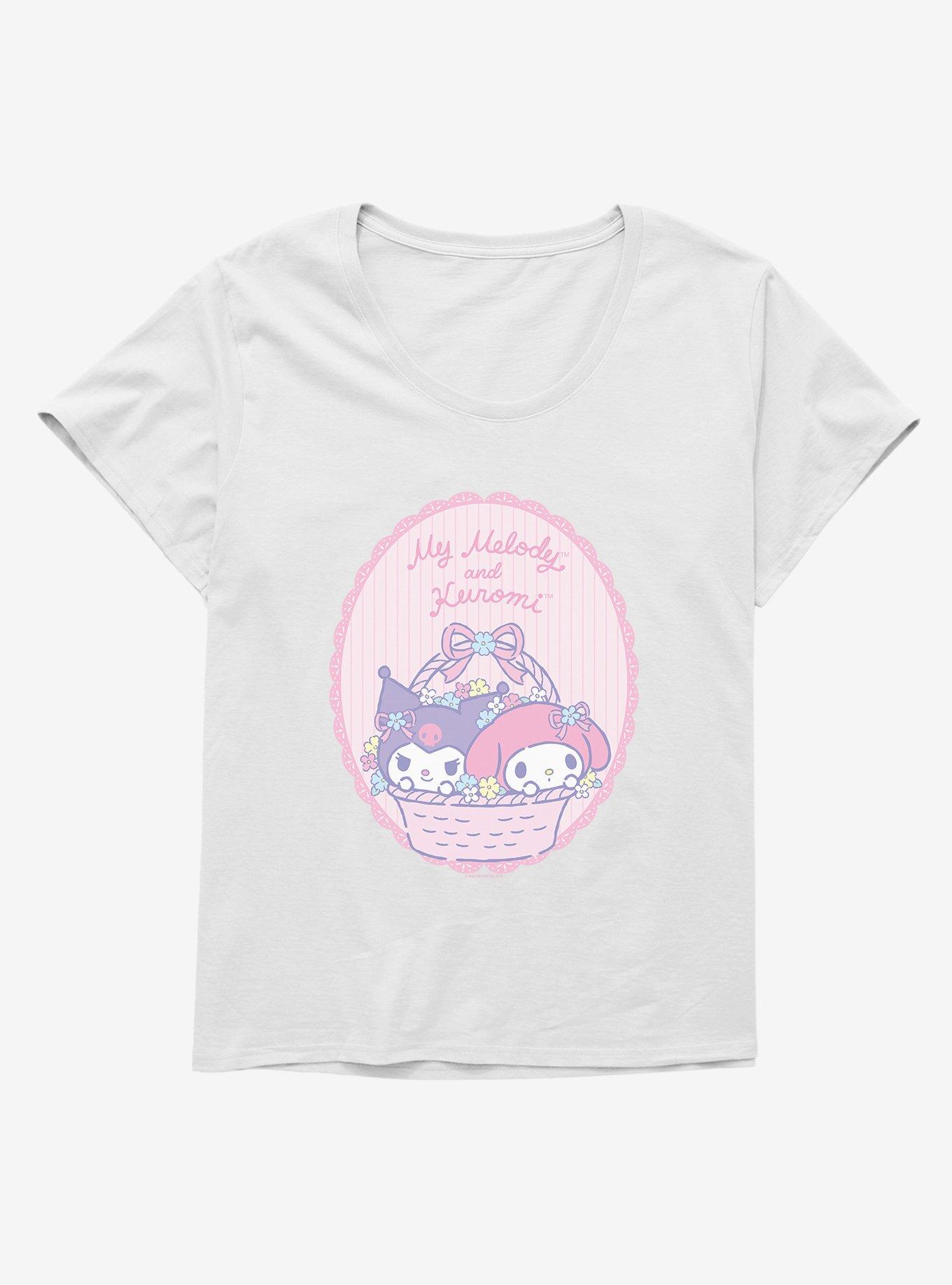 My Melody & Kuromi Pastel Framed Portrait Girls T-Shirt Plus Size ...