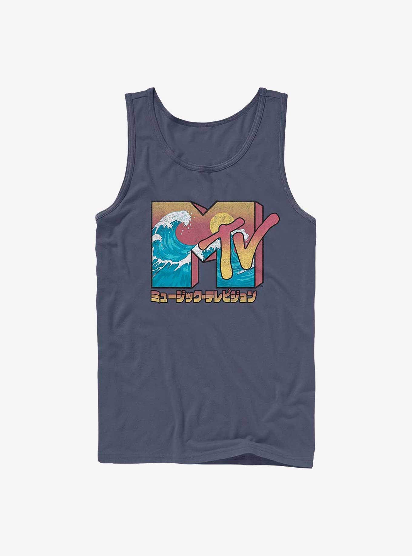 MTV Japan Tsunami Wave Logo Tank - BLUE | Hot Topic