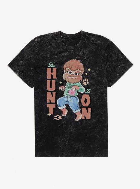Universal Monsters The Hunt Is On Mineral Wash T-Shirt - BLACK | Hot Topic