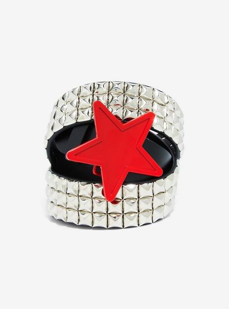 Red Star Pyramid Stud Belt | Hot Topic