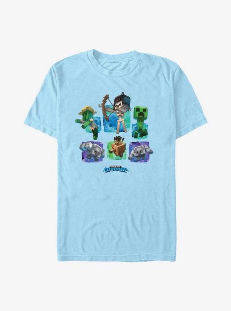 Minecraft Legends Watercolor Mobs T-Shirt - BLUE | BoxLunch