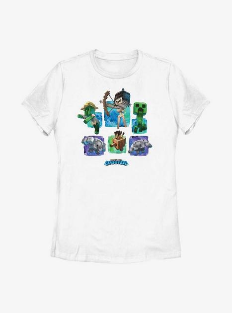 Minecraft Legends Watercolor Mobs Womens T-Shirt - WHITE | BoxLunch